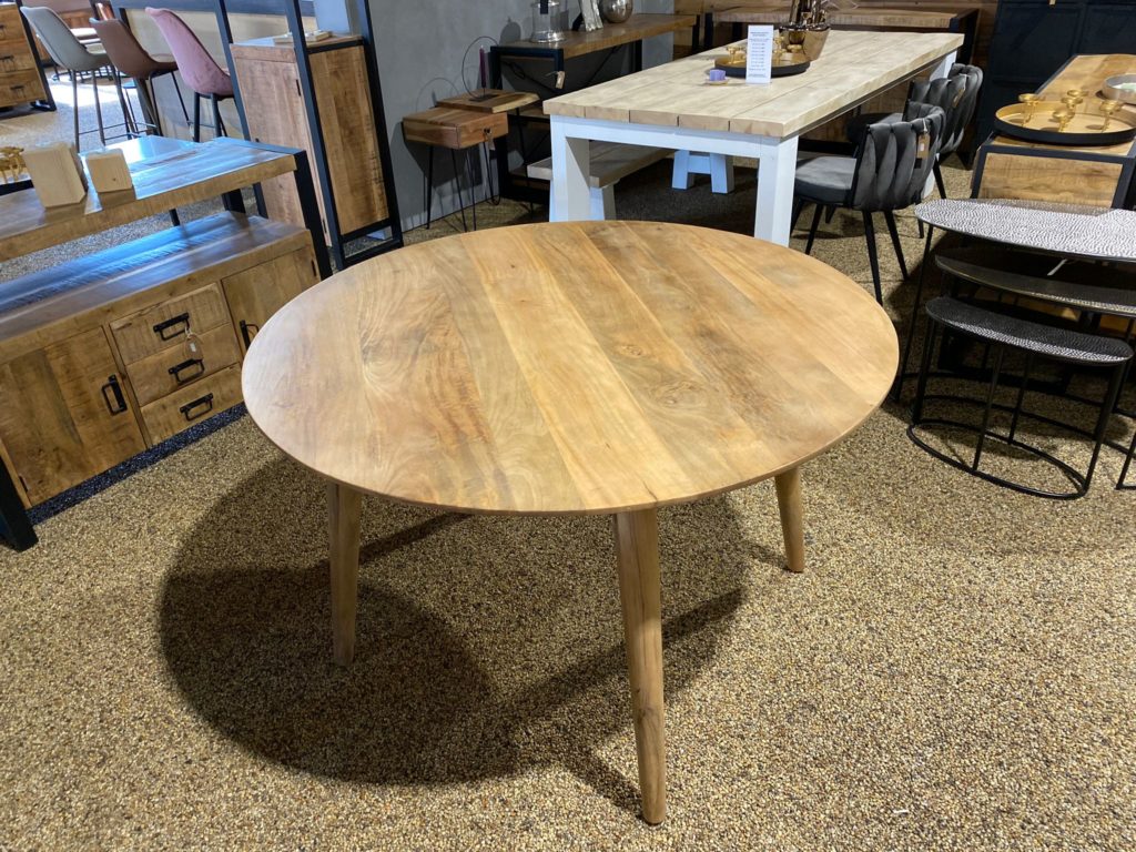 Ronde mango tafel met ronde poten Marlene kopen? Bestel nu [20%]