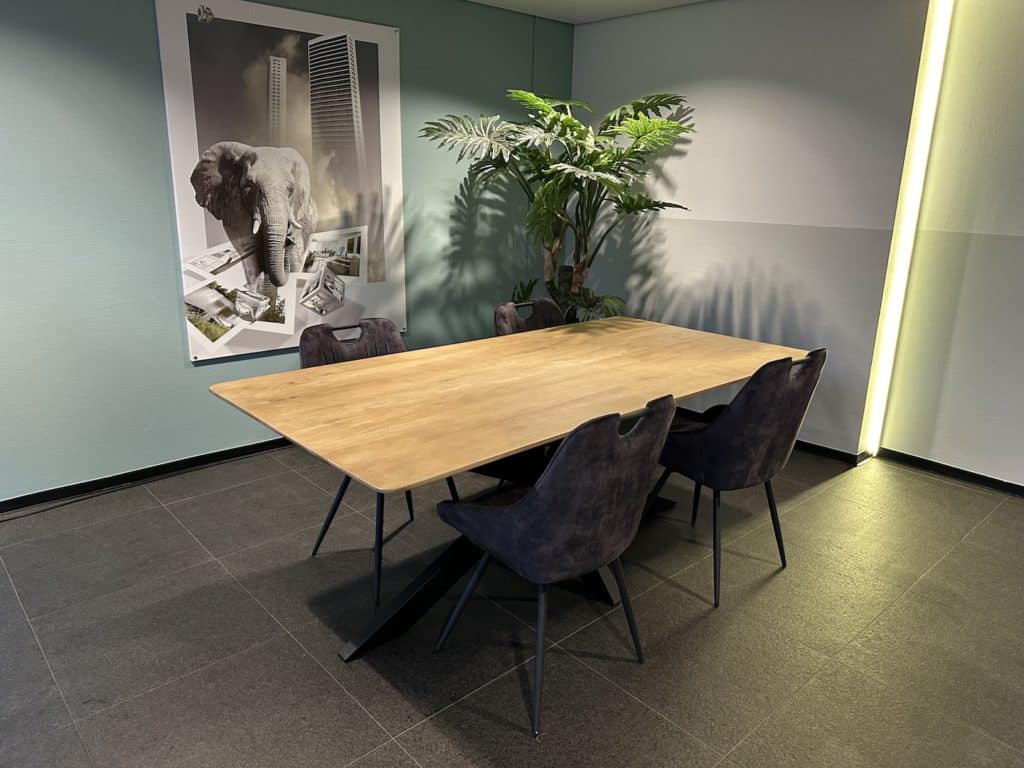 Mangohouten eettafel Duffel met verjongde rand en matrixpoot kopen ...