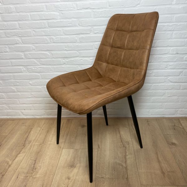 Stoel Bergen met armleuning cognac microvezel | OUTLET kopen? Bestel nu ...