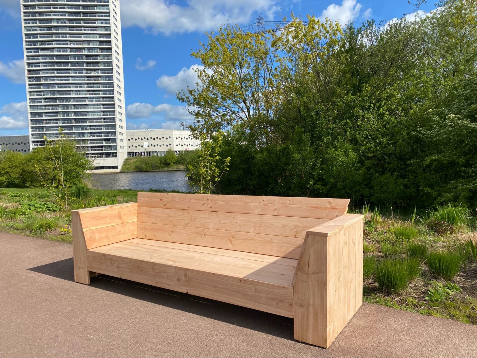 Douglas tuinbank Iris op maat | Industriële Meubelshop